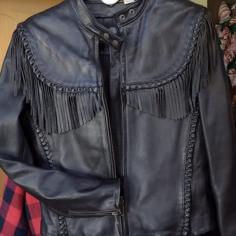 Harley-Davidson Women's Fringe Leather Moto Jacket - Gem